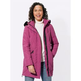 WITT Damen Steppjacke mit Pelz-Imitat-Besatz, erika, Gr&ouml;&szlig;e 19