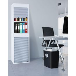 Vcm Büroschrank mit Rollladen Aktos XL weiß