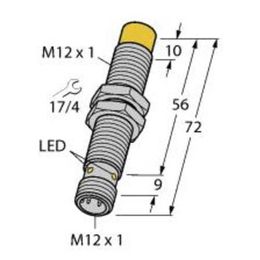 Turck Induktiver Sensor nicht bündig PNP, Schließer NI8U-M12EE-AP6X-H1141