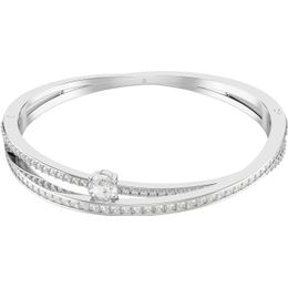 Armreif Swarovski "Schmuck Geschenk Armschmuck Hyperbola, 5691224, 5691225, 5691226" Armbänder Gr. M, Metall, silberfarben (metallfarben-kristallweiß + kristallweiß) Damen mit Swarovski Zirkonia (synth.)