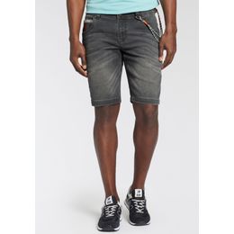 Jeansshorts Bruno Banani Gr. 29, N-Gr, grau (dunkelgrau), Herren, Denim/Jeans, Obermaterial: 70% Baumwolle, 28% Polyester, 2% Elasthan, Jeans, bequemer Sitz, gerade Beinform, mit praktischen Taschen