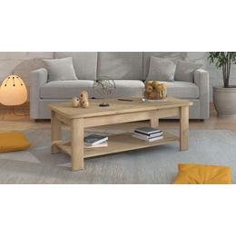 Couchtisch Home Affaire "Jersey Kaffeetisch, 124 cm, in trendigen Farben, modern" Tische Gr. B/H/T: 124 cm x 45 cm x 60 cm, Artisan Eiche, braun (artisan eiche, artisan eiche) Eleganter Couchtisch, zeitloses Design, mit eine Ablagebode