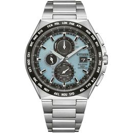 Funkchronograph Citizen Armbanduhren titansilberfarben, hellblau Herren Armbanduhr, Solar, Herrenuhr, analog, Perpetual Kalender