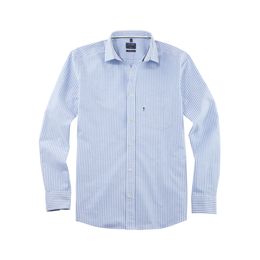 Langarmhemd OLYMP "Casual" Gr. XXL, N-Gr, blau (bleu-weiß) Herren Hemden