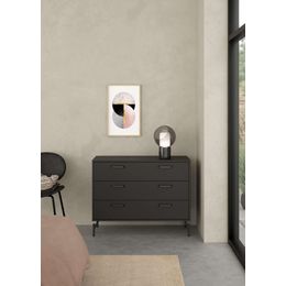 Kommode Inosign "Dana, Aufbewahrung, Schubladenschrank, Stauraum" Sideboards Gr. B/H/T: 98,7 cm x 76,6 cm x 39,8 cm, 3 St., schwarz (matt schwarz) Sideboard mit 3 Schubladen, Metallbeine, Breite 99 cm