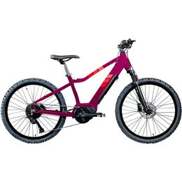 Zündapp E-Bike ZÜNDAPP "Z240" Gr. 38, lila, E-Bikes, 38cm, 24 Zoll (60,96cm), E Bike Mountainbike 24 Zoll Elektro Bike 130-145 cm Jugendliche ab 8