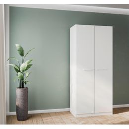 Drehtürenschrank Rauch "Kleiderschrank Schrank Garderobe Garderobenschrank Stauraumwunder MODI" Schränke Gr. B/H/T: 91cm x 210cm x 54cm, Ohne Spiegel, weiß inkl. Stoff-Organizer mit 6 Fächern optionaler Spiegel MADE IN GERMANY