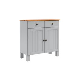 Anrichte Home Affaire "Alby2", grau (grau, honigfarben), B:85cm H:85cm T:38cm, FSC-zertifiziertes Massivholz, Sideboards, Mit 2 Türen, 2 Schubkästen und Metallgriffe, Breite 85 cm