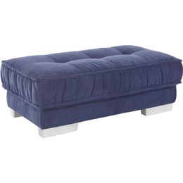 Hockerbank Inosign "Diwan II" Hocker Gr. B/H/T: 128 cm x 47 cm x 67 cm, Luxus-Microfaser weich, blau Passend zur Garnitur, wahlweise mit DuraFlex-Polsterung, bis 140 kg