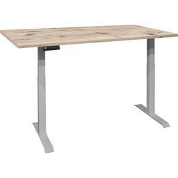 Mäusbacher Schreibtisch MÄUSBACHER "Big System Office" Tische Gr. B: 120cm, silberfarben (silber, sandeiche, silber, sandeiche) Breite 120 cm, elektrisch höhenverstellbar