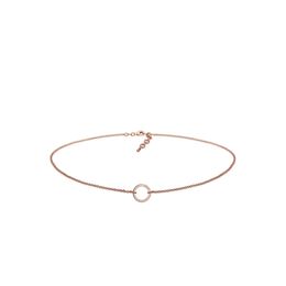 Collier Elli "Choker Anhänger Kreis Rund 925 Silber" Halsketten Gr. 38, Silber 925 (Sterlingsilber), L: 38cm, rosegold Damen