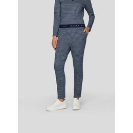 Jerseyhose Rabe "Rabe Gemusterte Hose mit elastischem Bund" Gr. 46, Normalgrößen, blau (dunkelblau) Damen Hosen