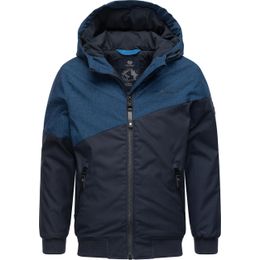 Winterjacke Ragwear "Jowell" Gr. 128, blau (navy) Jungen Jacken sportliche Winter-Outdoorjacke mit Kapuze