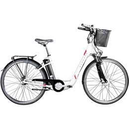 Zündapp E-Bike ZÜNDAPP "Z517" Gr. 48, weiß (weiß, beere), E-Bikes, 48cm, 28 Zoll (71,12cm), E Bike Damenfahrrad 28 Zoll 155 - 190 cm mit 7 Gang Nabenschaltung