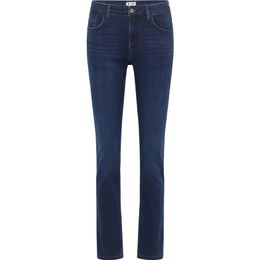 Stretch-Jeans Mustang "Sissy Slim" Gr. 40, Länge 32, blau (mittelblau) Damen Jeans 5-Pocket-Jeans