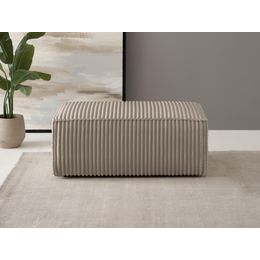 Hocker Andas "FINNLEY" Gr. B/H/T: 102cm x 42cm x 69cm, Cord, grau (taupe) passend zur Polster-Serie FINNLEY