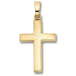 Ketten-Anhänger ONE ELEMENT "Kreuz Anhänger aus 333 Gelbgold" Schmuckanhänger Gr. Gelbgold 333, goldfarben (gold) Damen Gold Schmuck