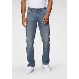 H.I.S. Comfort-fit-Jeans H.I.S "ANTIN" Gr. 32, Länge 32, blau (blue, used) Herren Jeans bequeme Passform, gerades Bein, mit Used-Waschung