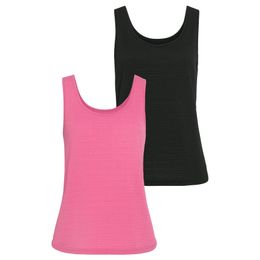 Strandtop Vivance "aus bügelfreier Crêpe-Qualität" Gr. 40/42, pink (pink, schwarz) Damen Tops