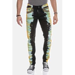 Cipo & Baxx 5-Pocket-Jeans CIPO & BAXX "Jeans" Gr. 31, Länge 34, gelb (yellow) Herren Jeans m extravaganten Look, CD664