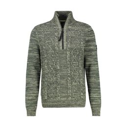 Troyer Lerros "Lerros Stricktroyer in Kabelstrickoptik" Gr. L, grün (chilled olive) Herren Pullover