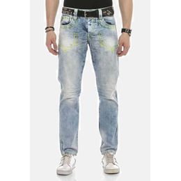 Cipo & Baxx Regular-fit-Jeans CIPO & BAXX "DENIM" Gr. 30, Länge 32, blau (iceblue) Herren Jeans bequeme mit heller Waschung, CD596