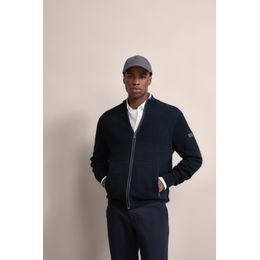 Strickjacke Bugatti Gr. L, blau (marine) Herren Strickjacken mit Stehkragen