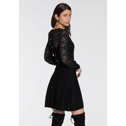 Strickkleid Melrose Gr. 36, N-Gr, schwarz Damen Kleider für besondere Anlässe, kurzes Kleid, taillierter Schnitt