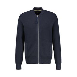 Strickjacke Lerros "Lerros im College-Stil, flachgestrickt" Gr. L, blau (classic navy) Herren Strickjacken