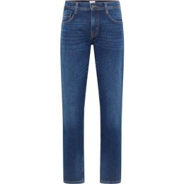 Straight-Jeans Mustang "Style Denver Straight" Gr. 32, Länge 34, blau (783 mittelblau) Herren Jeans