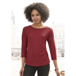 3/4-Arm-Shirt Vivance Gr. 48/50, rot (bordeaux) Damen Shirts aus strukturierter Qualität