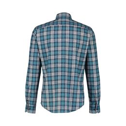 Karohemd Lerros "Lerros Herren Karohemd in Strukturqualität", Herren, Gr. XXL, Normalgrößen, blau (mineral blau), 55% Baumwolle, 45% Polyester, Langarm, Hemden