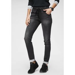 Jogg Pants Kangaroos Gr. 32, N-Gr, schwarz (schwarz, used), Damen, Denim/Jeans, Obermaterial: 59% Baumwolle, 40% Polyester, 1% Elasthan, Jeans Jogg Jeans Treggings, entspannte Passform, weite Beinform, Topseller