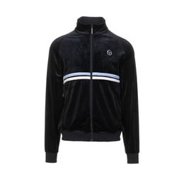 Trainingsjacke Sergio Tacchini "DALLAS 024 VELOUR TRACKTOP Herren" Gr. M, schwarz, hydrangea, Herren, 95% POLYESTER, 5% ELASTAN, Jacken, Trainingsjacke Herren, leichte Jacke, Velour, Sportjacke, Outdoor,Sale