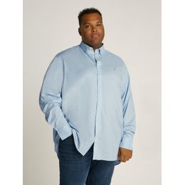 Tommy Hilfiger Big & Tall Langarmhemd TOMMY HILFIGER BIG & TALL "BT - CORE FLEX POPLIN RF SHIRT" Gr. 4XL, N-Gr, blau (calm blue) Herren Hemden