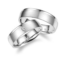 Verlobungsring MARRYA "Silber Ringe Trauringe Eheringe Partnerringe" Fingerringe Gr. 48, Silber 925 (Sterlingsilber), silberfarben (herren ring, silber) Damen