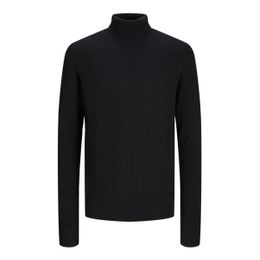 Jack & Jones Rollkragenpullover JACK & JONES "JJPANNEL KNIT ROLL NECK AW24" Gr. L, schwarz (black) Herren Pullover