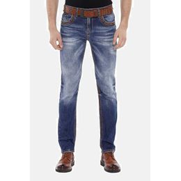 Cipo & Baxx Slim-fit-Jeans CIPO & BAXX "Jeans", Herren, Gr. 30, Länge 34, blau, 98% Baumwolle;2% Elasthan, unifarben, casual, slim fit lang, Jeans