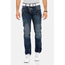 Cipo & Baxx Straight-Jeans CIPO & BAXX "Jeans" Gr. 33, Länge 34, blau (dunkelblau) Herren Jeans