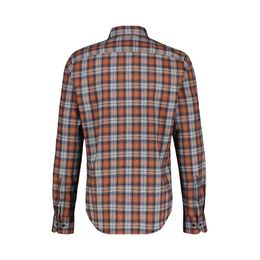 Karohemd Lerros "Lerros Herren Karohemd in Strukturqualität", Herren, Gr. S, Normalgrößen, orange (spicy orange), 55% Baumwolle, 45% Polyester, Hemden