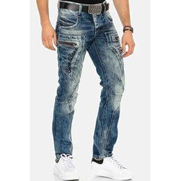 Cipo & Baxx 5-Pocket-Jeans CIPO & BAXX "Jeans", Herren, Gr. 32, Länge 32, blau (jeansblau), 100% Baumwolle, unifarben, casual, regular fit lang, Jeans