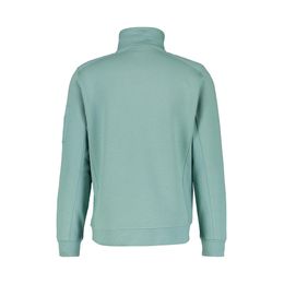 Sweatshirt Lerros "Lerros Pullover mit Troyerkragen", Herren, Gr. 5XL, blau (mineral blau), 70% Baumwolle, 30% Polyester, Langarm, Sweatshirts