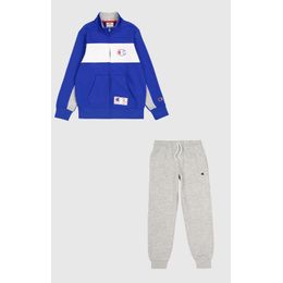 Jogginganzug Champion "Sweatsuit" Gr. XL (164/170), blau (bai, noxm, wht, noxm), Kinder, Obermaterial: 54% Baumwolle, 46% Polyester, Sportanzüge, für Kinder/Jugendliche