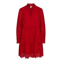 Blusenkleid Y.A.S "YASHOLI LS DRESS S. NOOS" Gr. L (40), N-Gr, rot (salsa) Damen Kleider