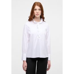 Longbluse Eterna "LOOSE FIT" Gr. 36, weiß, Damen, 79% cotton, 3% Elasthan, 18% Polyamid, Blusen