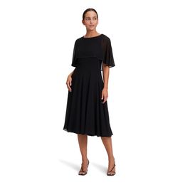 Chiffonkleid Vera Mont "Vera Mont kurzarm" Gr. 40, Normalgrößen, schwarz Damen Kleider Stoff