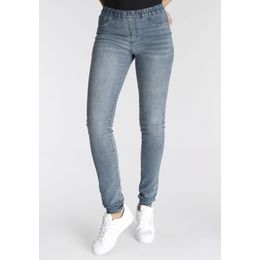 Jeansjeggings Arizona "mit leichtem Thermo Effekt", Damen, Gr. 48, N-Gr, blau (blau used), Denim/Jeans, Obermaterial: 72% Baumwolle, 26% Polyester, 2% Elasthan, Basic, skinny fit lang, Jeans, extra-eng geschnitten, hohe Leibh&ouml;he, mit Coinpocket