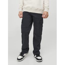 Jack & Jones Cargohose JACK & JONES JUNIOR "JPSTKANE JJHARLOW CARGO NOOS JNR" Gr. 134, N-Gr, schwarz Jungen Hosen