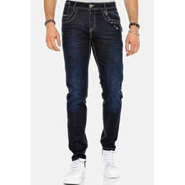 Cipo & Baxx Straight-Jeans CIPO & BAXX "Jeans" Gr. 33, Länge 32, blau (dunkelblau) Herren Jeans