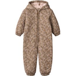 Schneeoverall Wheat "Thermosuit Hayden" Gr. 86, N-Gr, braun (caramel anemones) Baby Overalls wasserdicht und mit Reflektoren